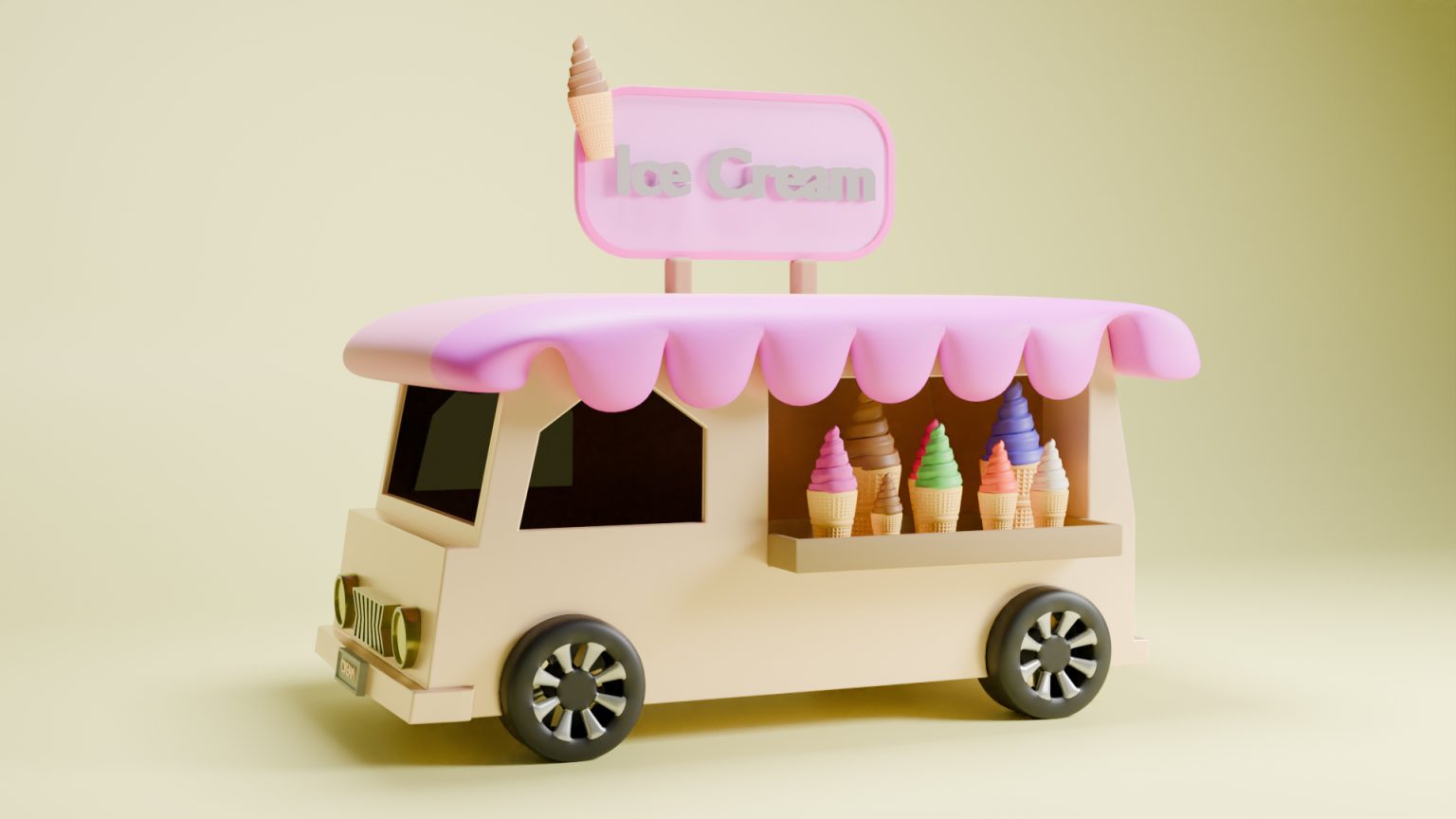 Mobil Ice cream – Pasar 3D