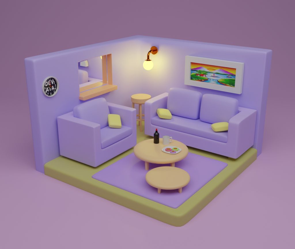 Isometric Ruang Tamu – Pasar 3D